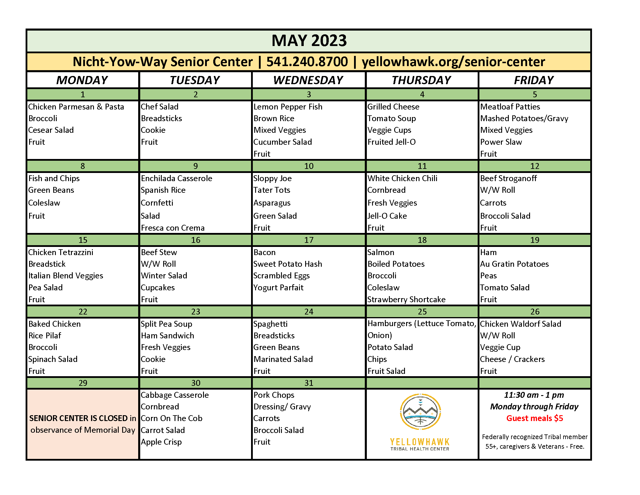 Nicht-Yow-Way Senior Center - Yellowhawk Tribal Health Center
