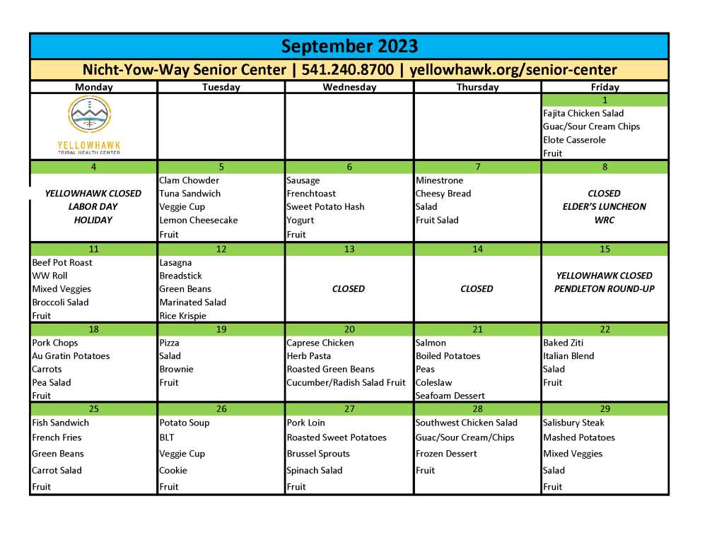 Nicht-Yow-Way Senior Center - Yellowhawk Tribal Health Center