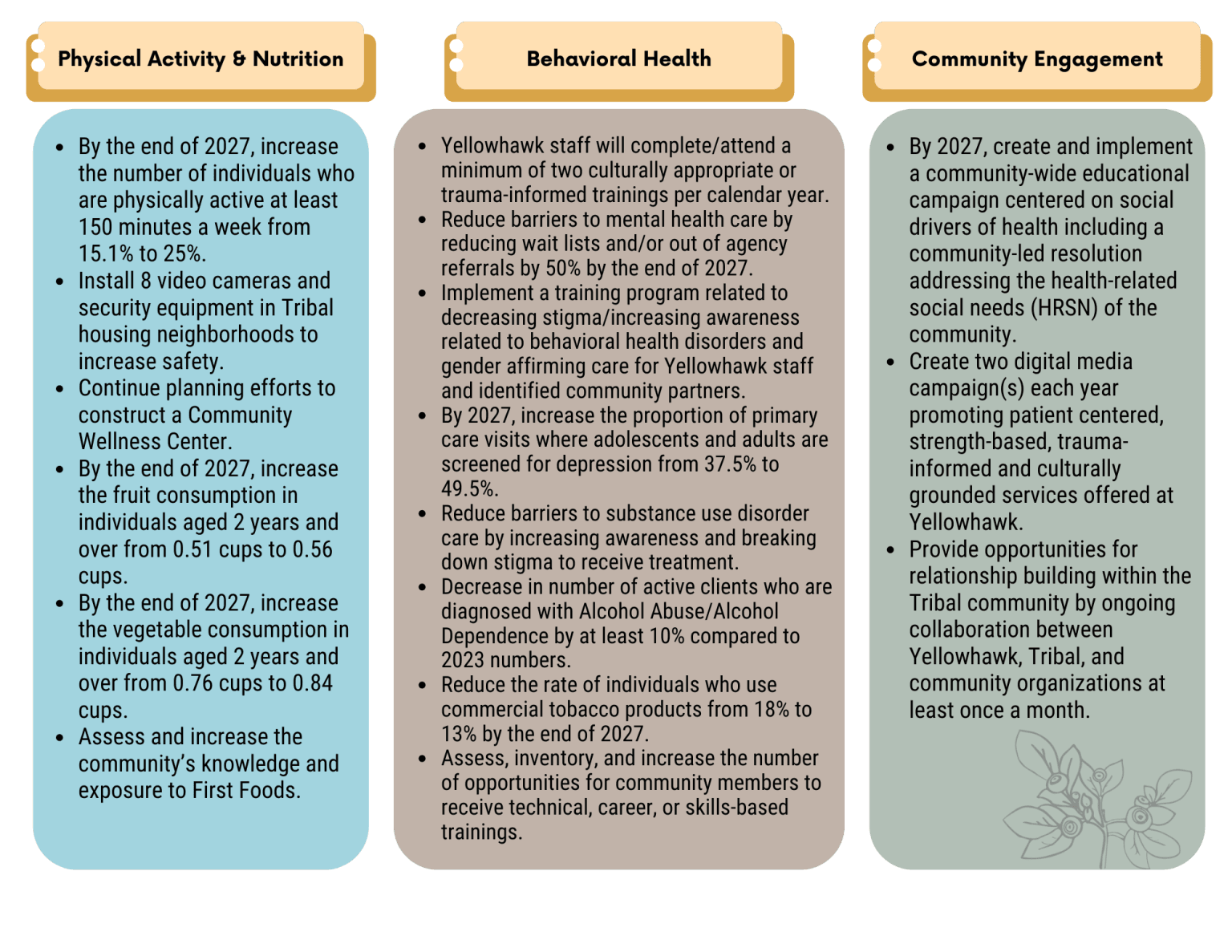 Community Health Improvement Plan - Yellowhawk Tribal Health Center