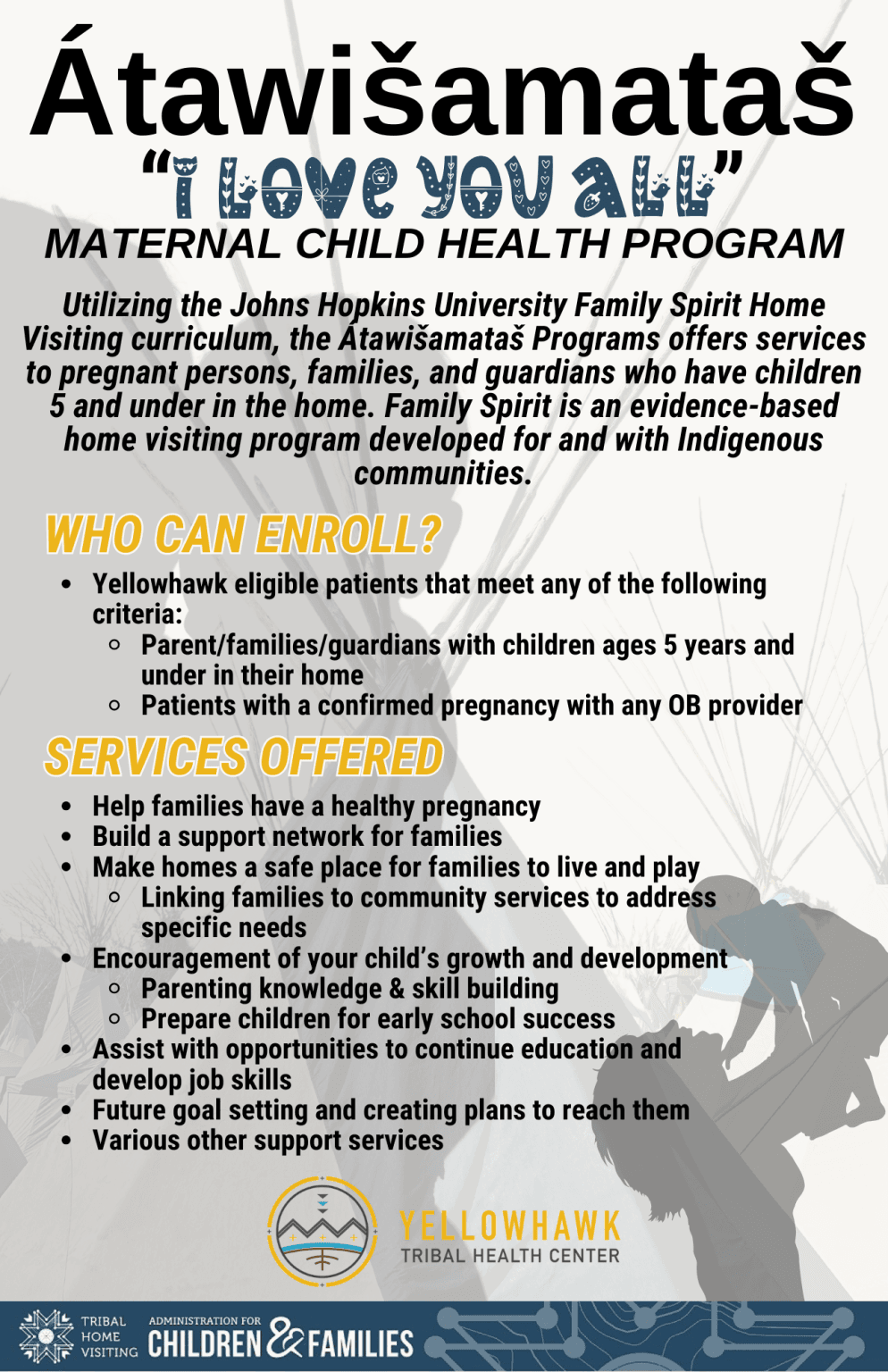 Maternal Child Health Program - Átawišamataš - Yellowhawk Tribal Health ...